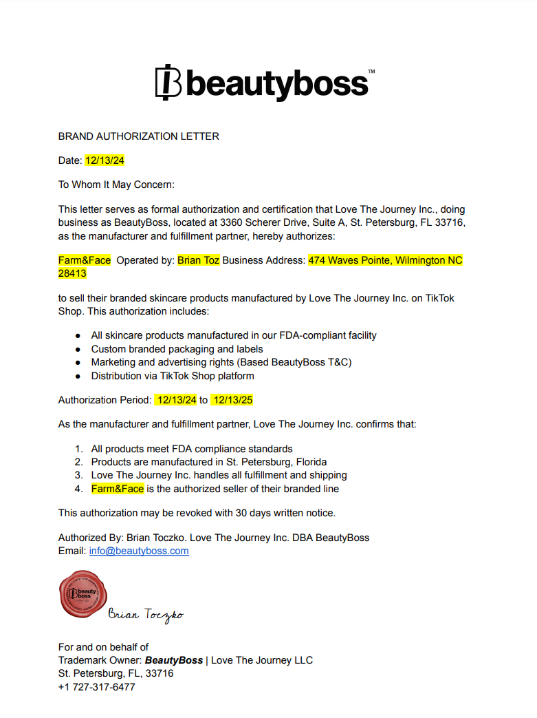 Brand Authorization Form (If needed) – BeautyBoss
